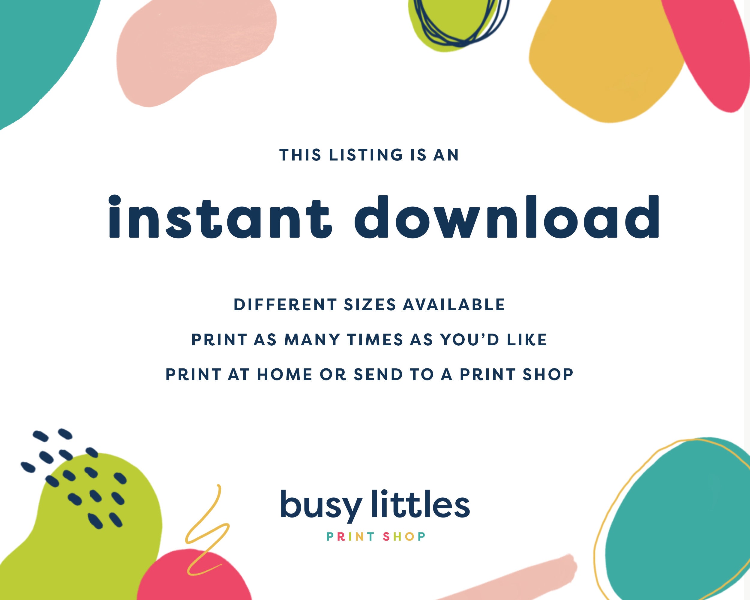 Geometric Shapes Printable Art Colorful Nursery Art | Etsy