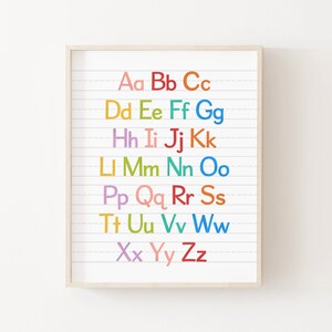 Alphabet and Numbers Printable Art, Colorful Classroom Art, Numbers 1 ...