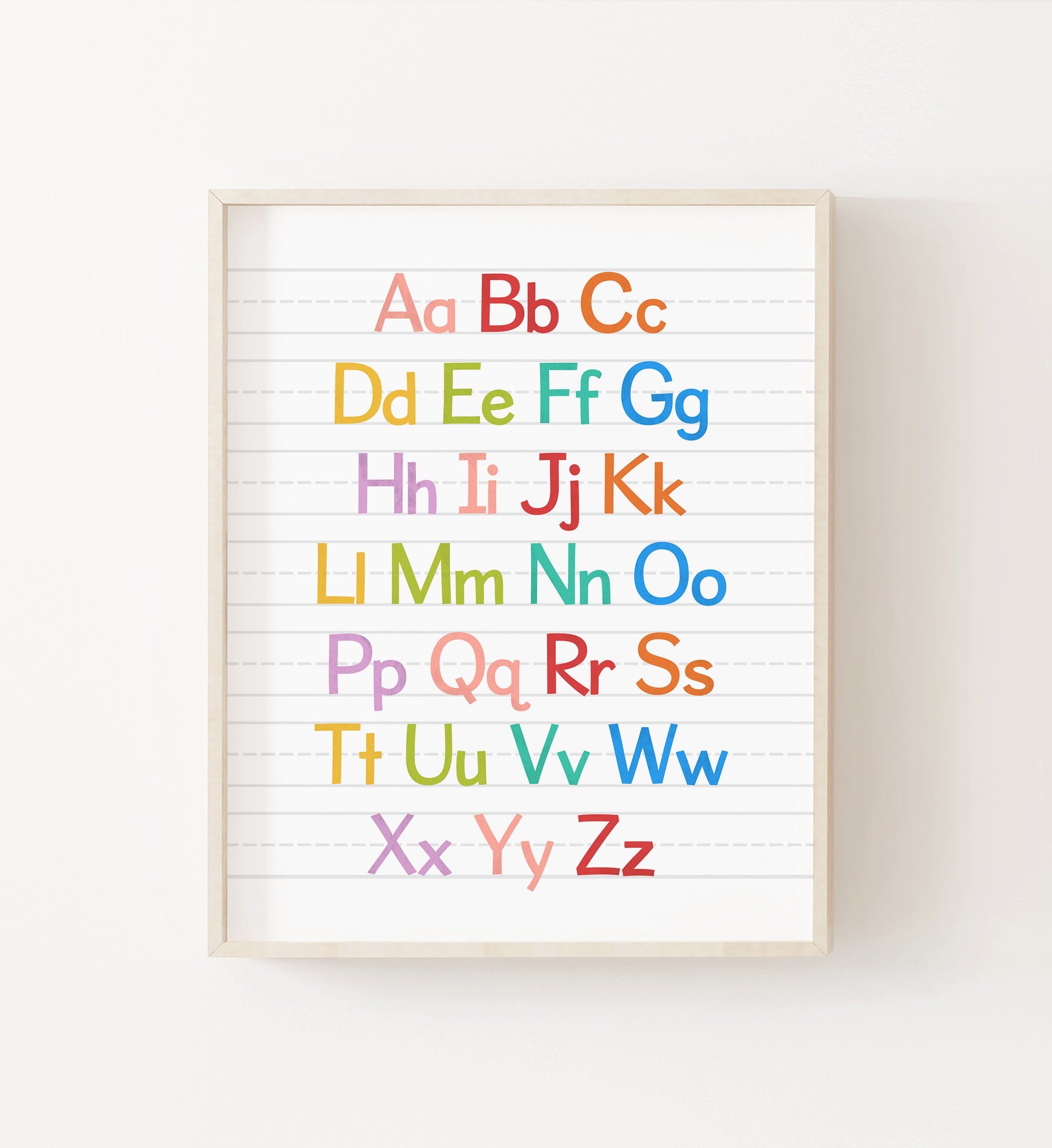 Alphabet and Numbers Printable Art, Colorful Classroom Art, Numbers 1 ...