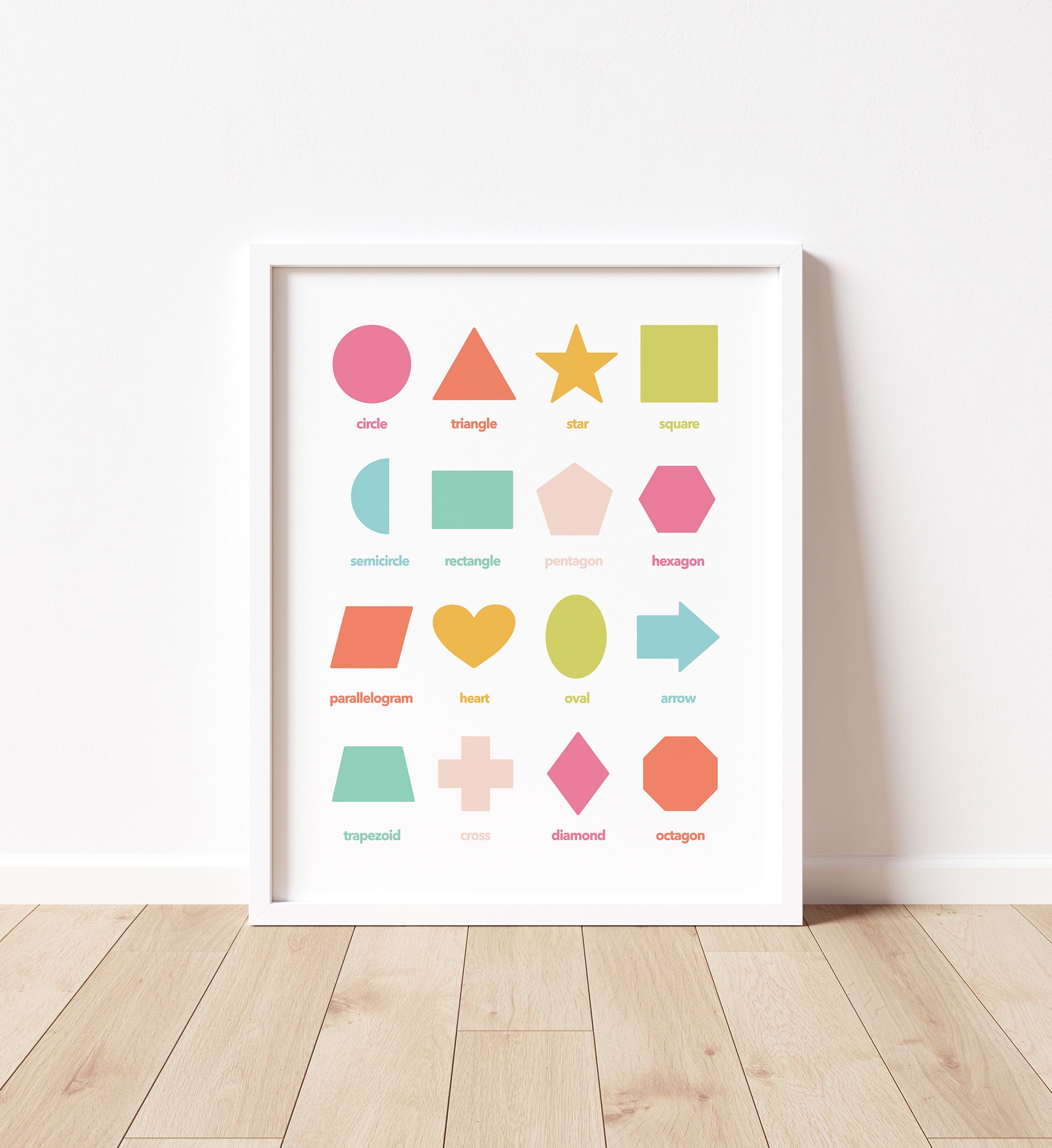 Geometric Shapes Printable Art Colorful Nursery Art | Etsy