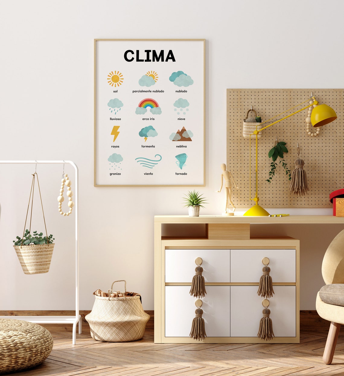 Spanish Weather Educational Poster Learning Spanish Español - Etsy