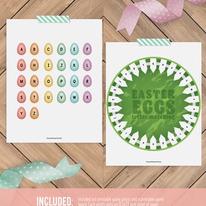 Printable Easter Activity, Letter Matching Game, Learning Uppercase and ...