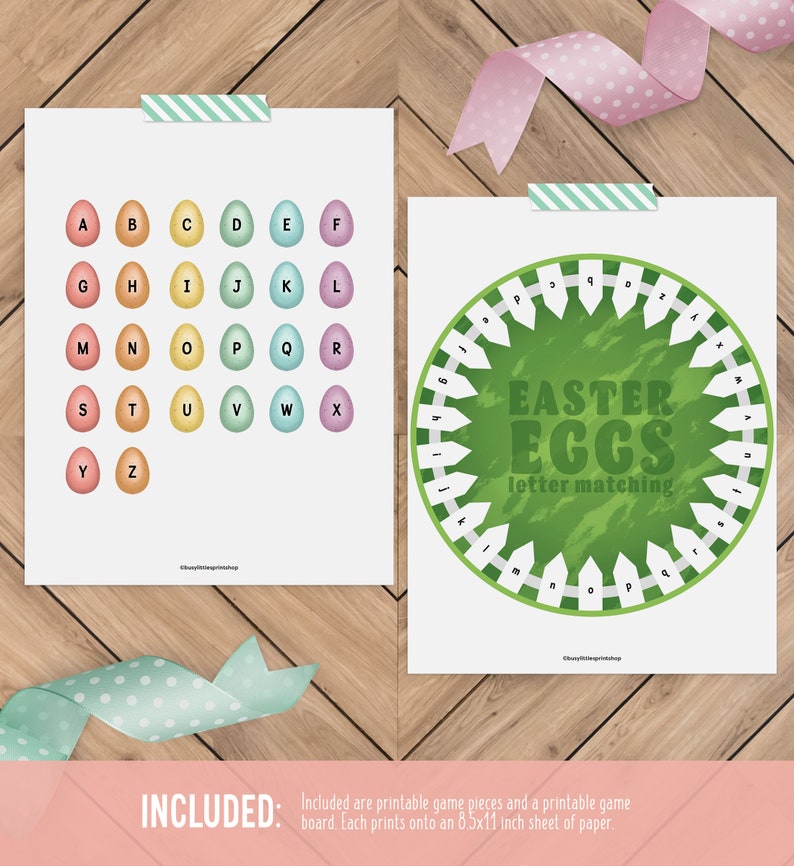 Printable Easter Activity Letter Matching Game Learning | Etsy