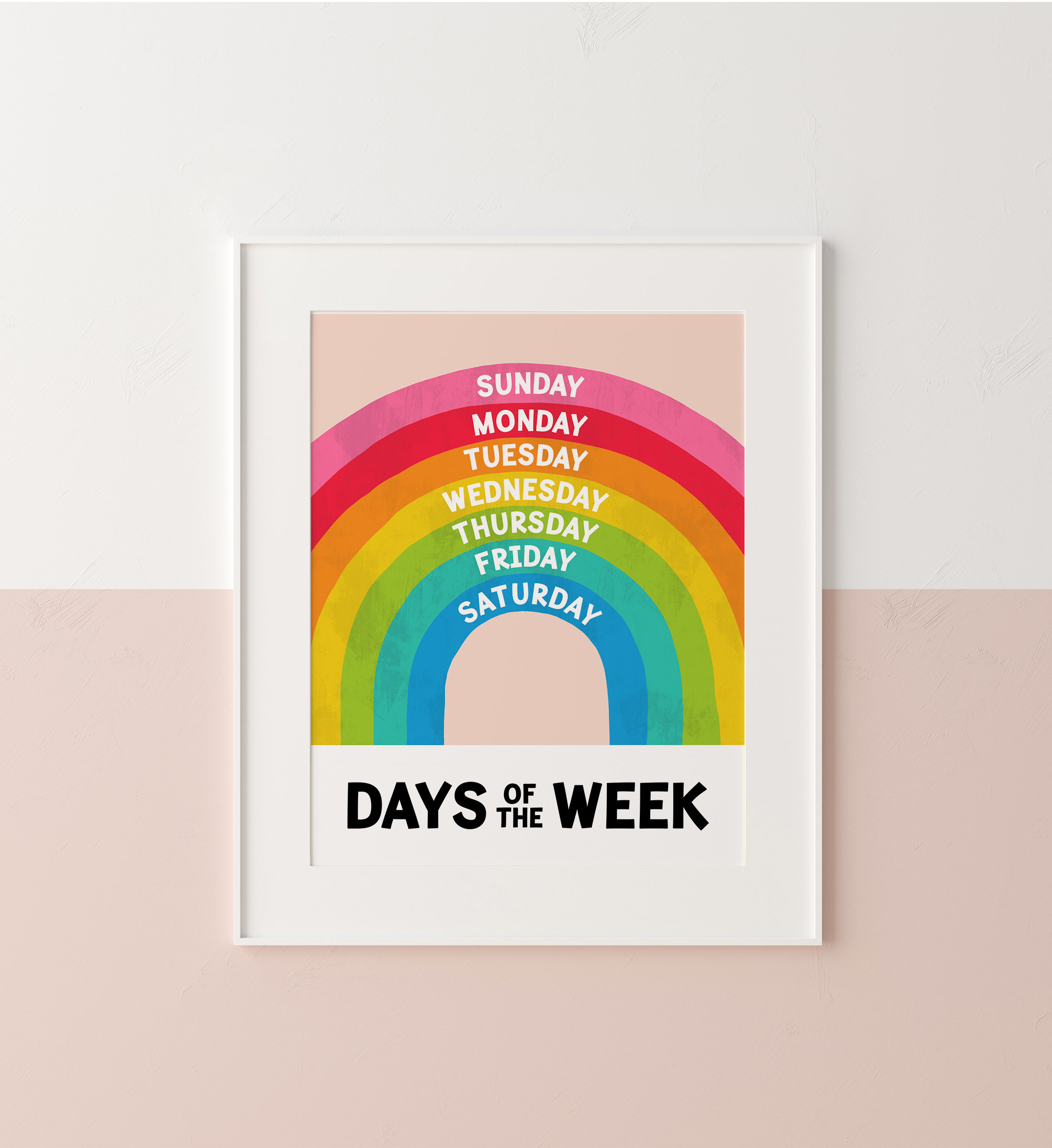 Rainbow Days of the Week Nursery Art Classroom Print | Etsy