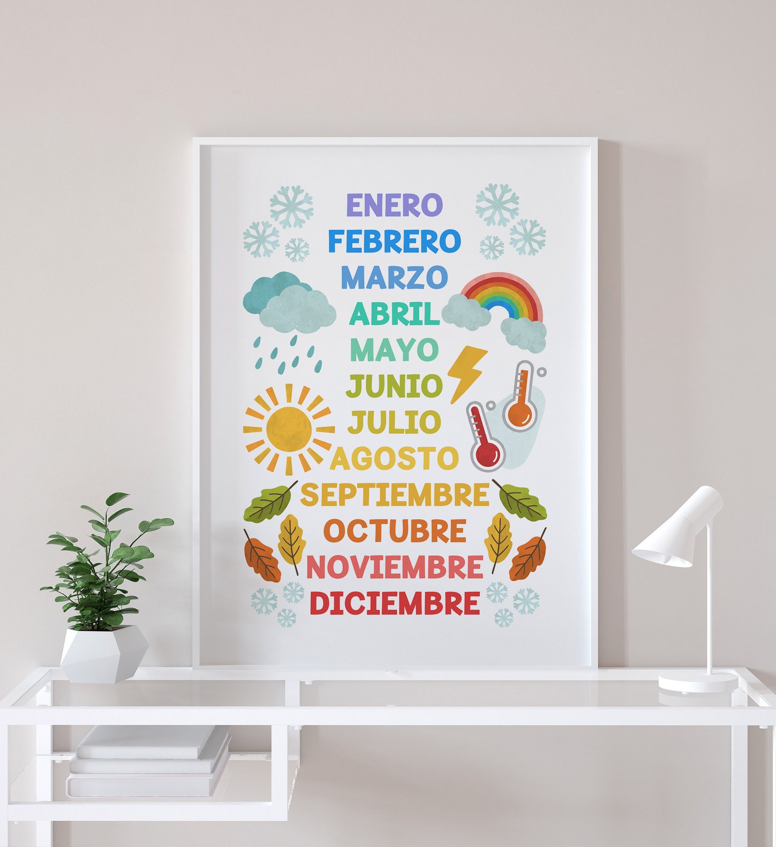 Spanish Months of the Year Educational Poster Learning | Etsy
