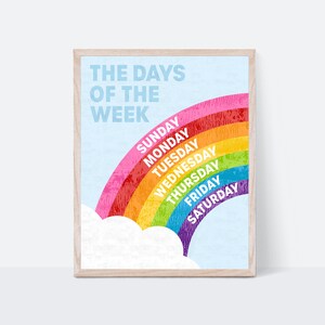 Rainbow Days of the Week Poster | Nursery Art | Homeschool Print ...