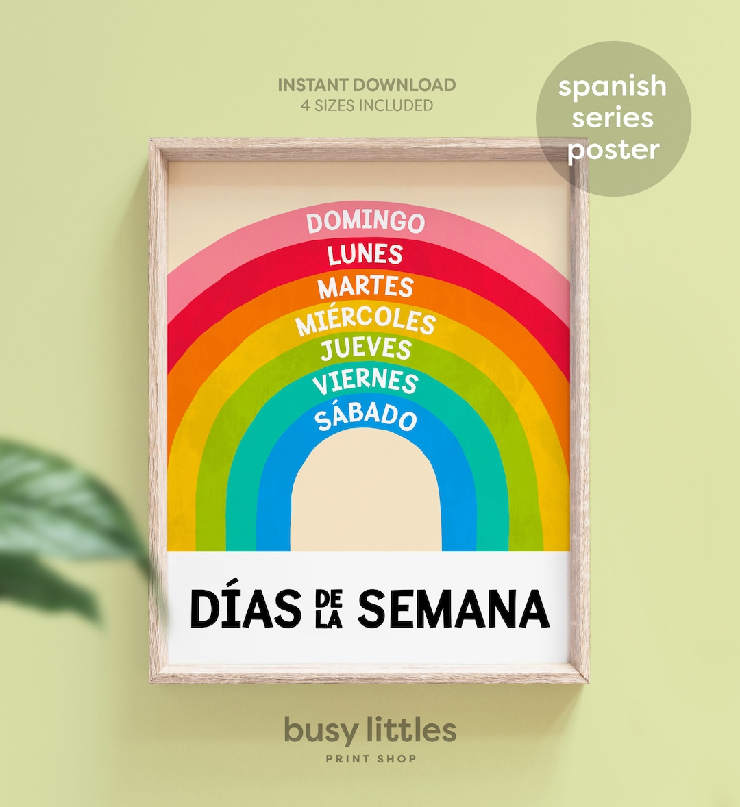 Spanish Days of the Week Educational Poster, Learning Spanish, Español ...