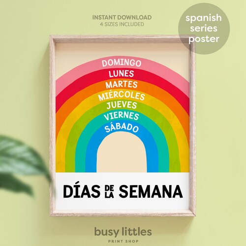 Spanish Colors Educational Poster Learning Spanish Español - Etsy