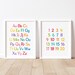 Alphabet and Numbers Printable Art, Colorful Classroom Art, Numbers 1 ...