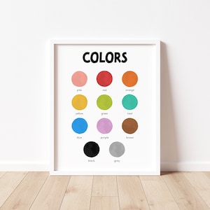 Rainbow Colors Poster, Learning Colors, Classroom Print, Homeschool ...