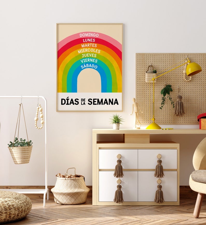 Spanish Days of the Week Educational Poster Learning Spanish - Etsy