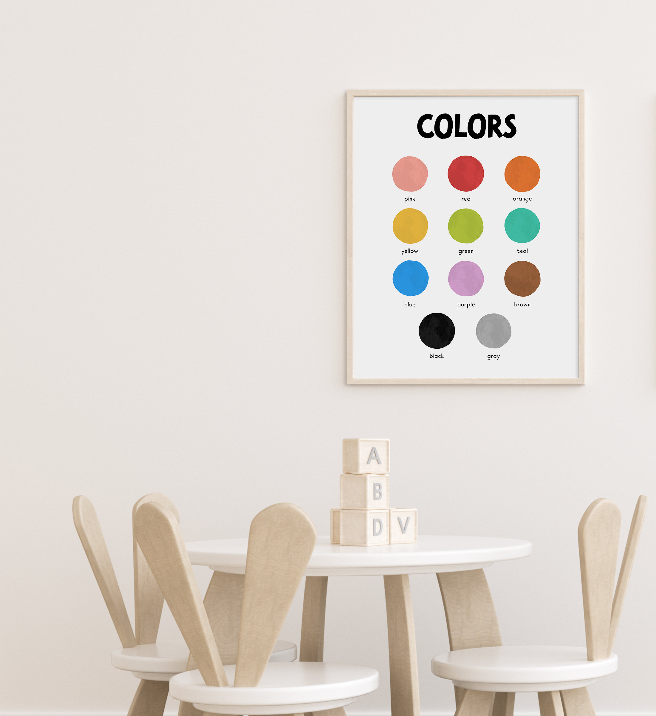 Rainbow Colors Poster Learning Colors Classroom Print | Etsy