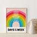 Rainbow Days of the Week Nursery Art Classroom Print - Etsy