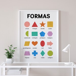 Spanish Shapes Educational Poster, Learning Spanish, Español, Instant ...