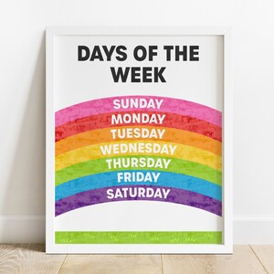 Rainbow Days of the Week Poster | Nursery Art | Children's Print ...