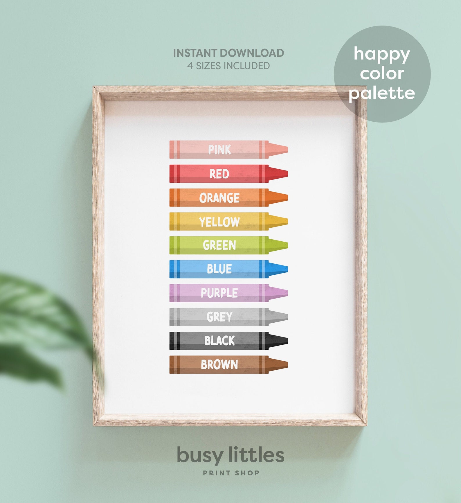 Colors Poster, Educational Poster, Crayon Homeschool Print, Homeschool ...