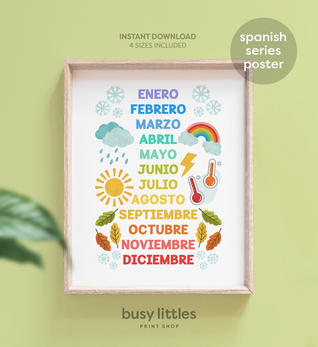 Spanish Months of the Year Educational Poster, Learning Spanish ...
