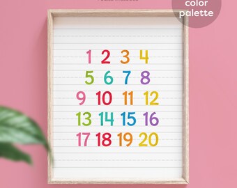 1 20 Numbers Poster - Etsy