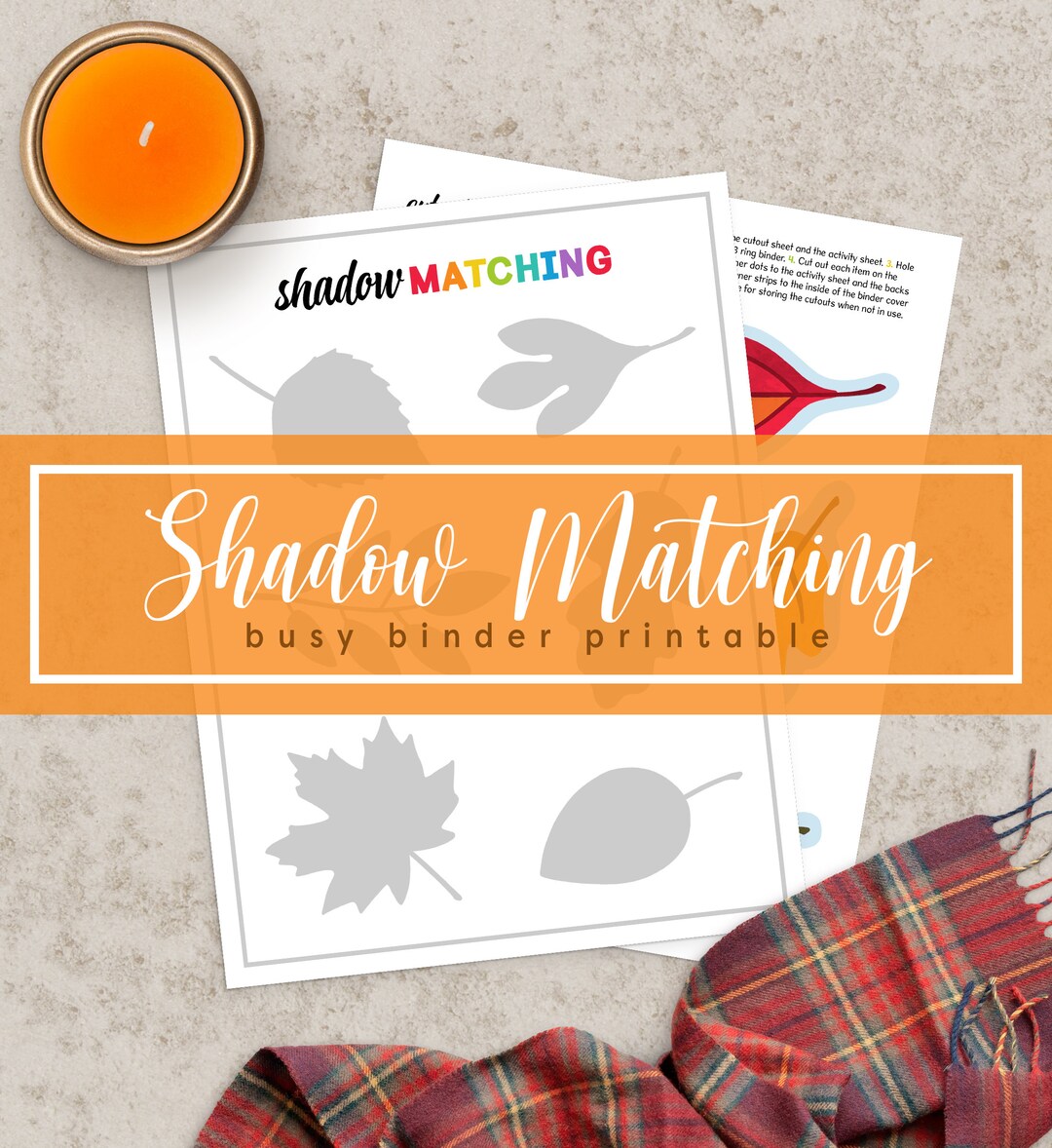 Preschool Fall Busy Binder Printable, Shadow Matching Activity, Busy ...