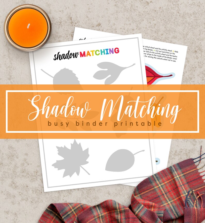 Preschool Fall Busy Binder Printable, Shadow Matching Activity, Busy ...
