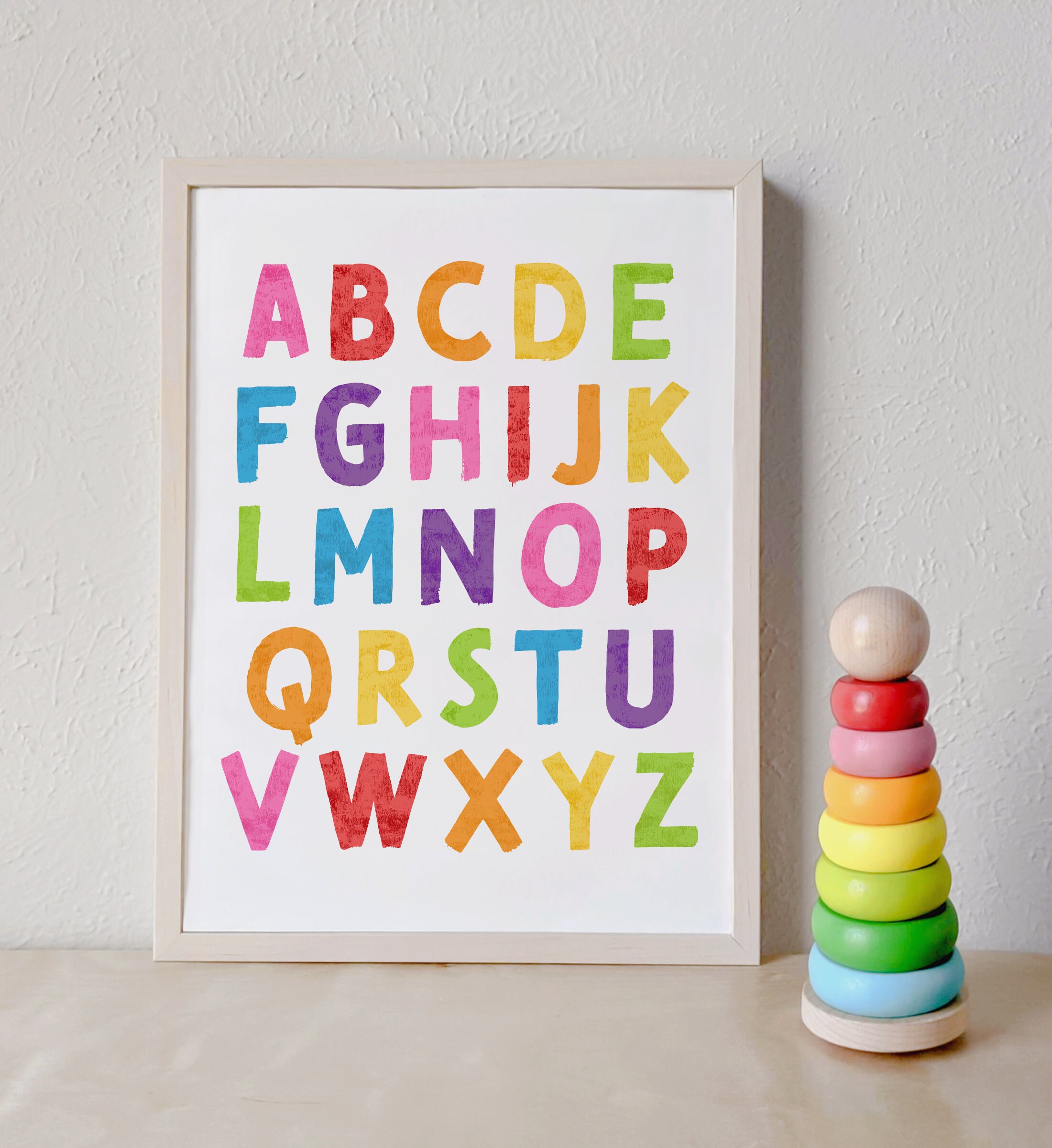 Rainbow Alphabet Nursery Art Homeschool Print Classroom - Etsy