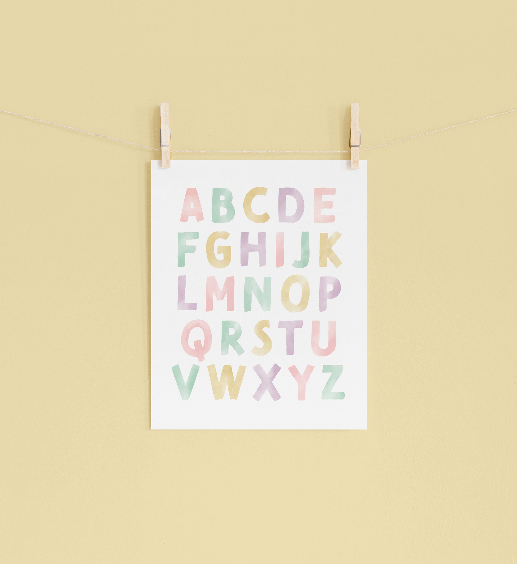 Pastel Nursery Wall Art ABC and Numbers Alphabet Print - Etsy