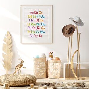 ABC Printable Wall Art, Colorful, Rainbow, Kids Room, Nursery Art ...