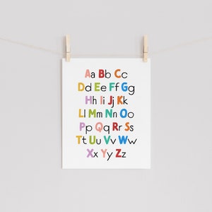 Rainbow Alphabet Poster, Nursery Art, Homeschool Print, ABC Art ...