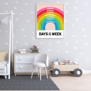 Rainbow Days of the Week, Nursery Art, Classroom Print, Homeschool ...