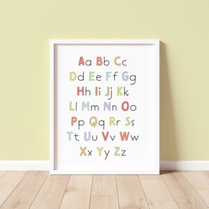 Muted Rainbow Pastel Nursery Alphabet, Nursery Art, Printable Art ...