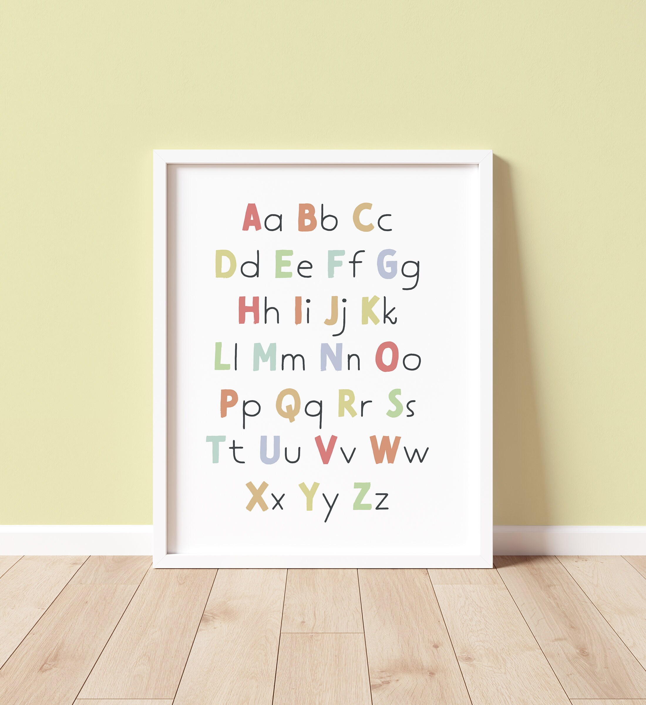 Muted Rainbow Pastel Nursery Alphabet, Nursery Art, Printable Art ...