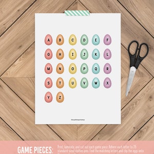 Printable Easter Activity, Letter Matching Game, Learning Uppercase and ...