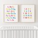 Alphabet and Numbers Printable Art, Colorful Classroom Art, Numbers 1 ...