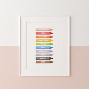 Spanish Colors Educational Poster, Learning Spanish, Español, Instant ...