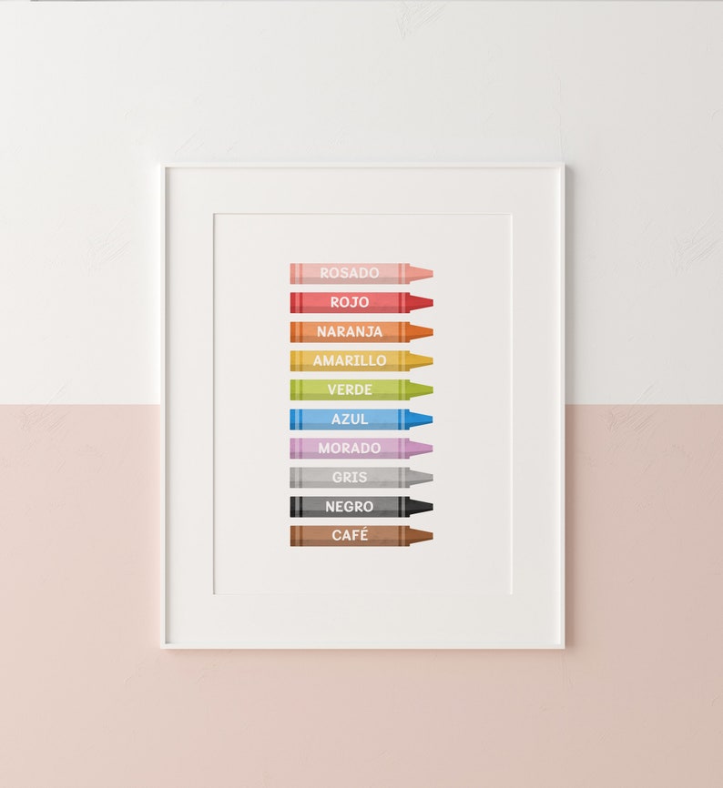 Spanish Colors Educational Poster Learning Spanish Español - Etsy