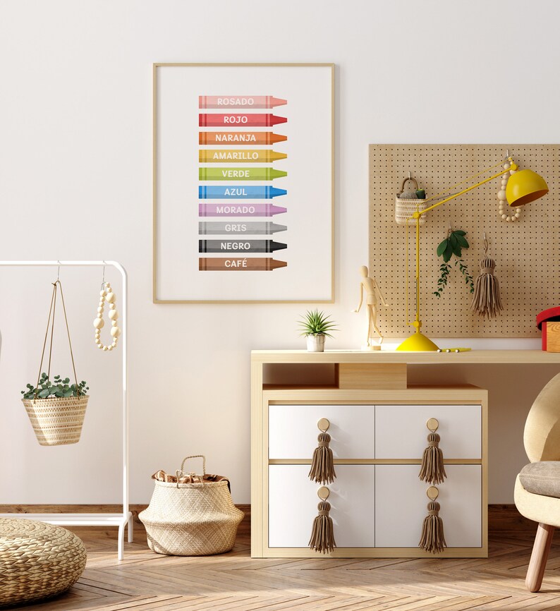 Spanish Colors Educational Poster Learning Spanish Español - Etsy
