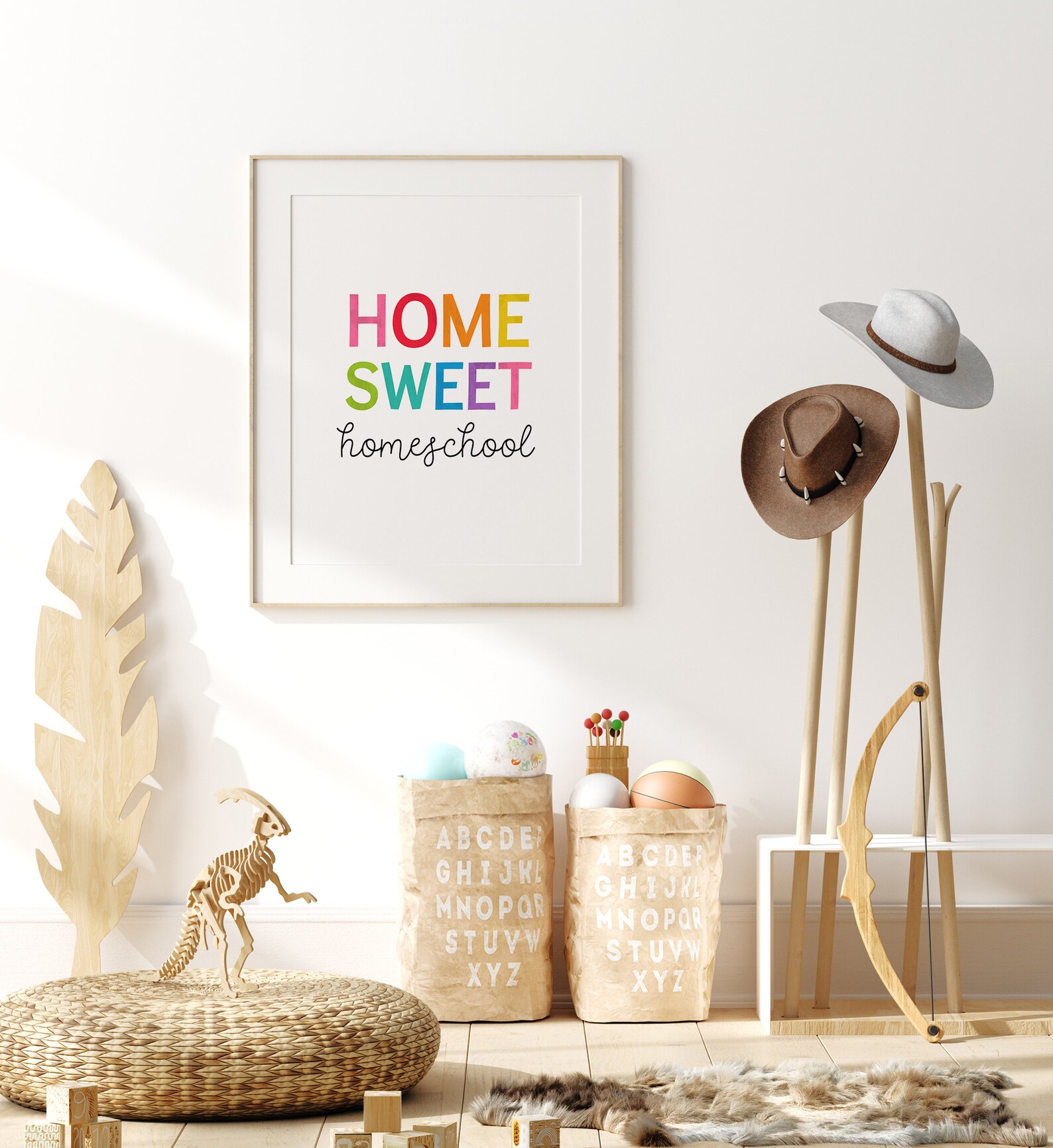 Home Sweet Homeschool Rainbow Classroom Sign Printable | Etsy