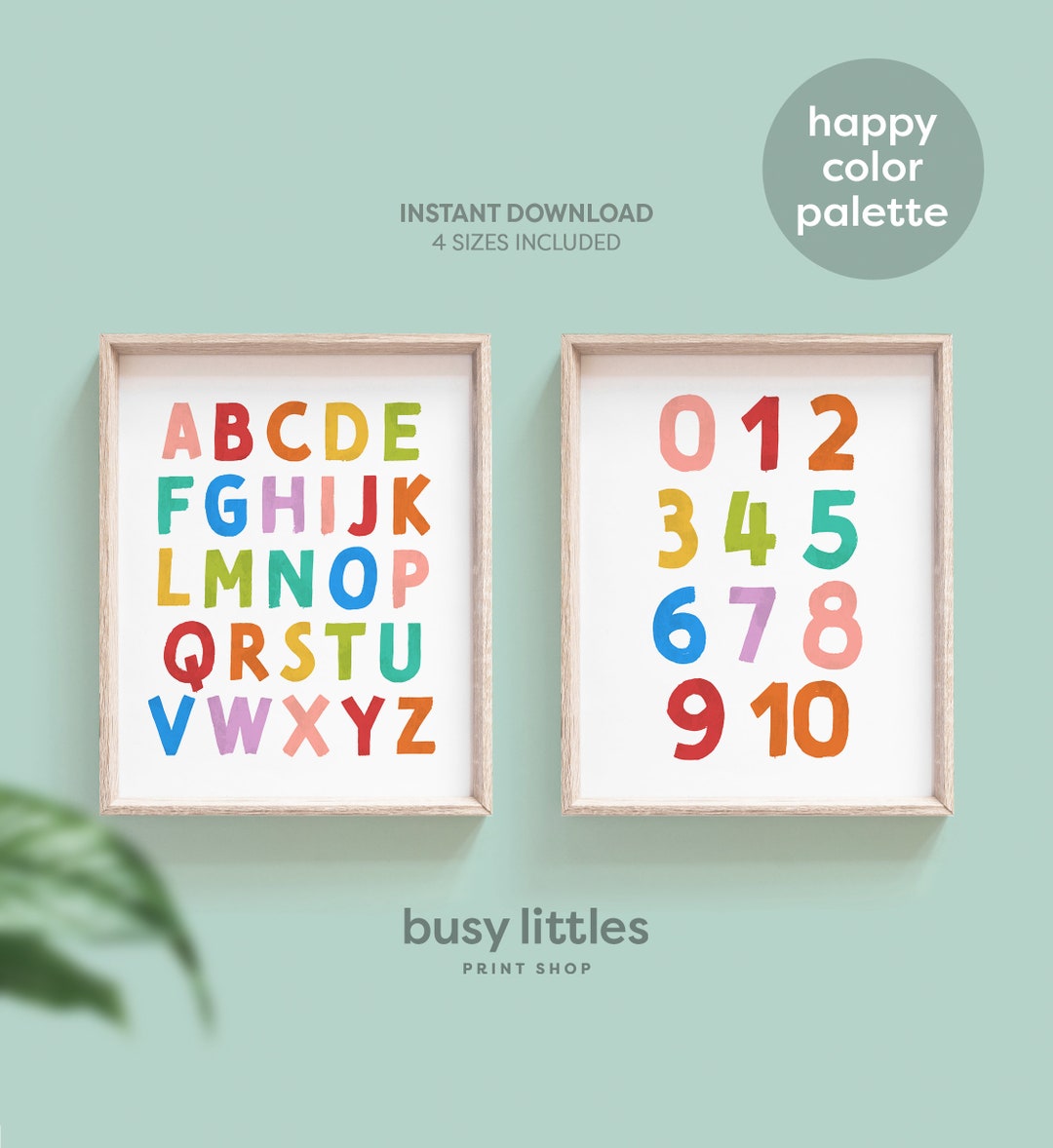 Rainbow Alphabet and Numbers Printable Nursery Art, Nursery Decor ...