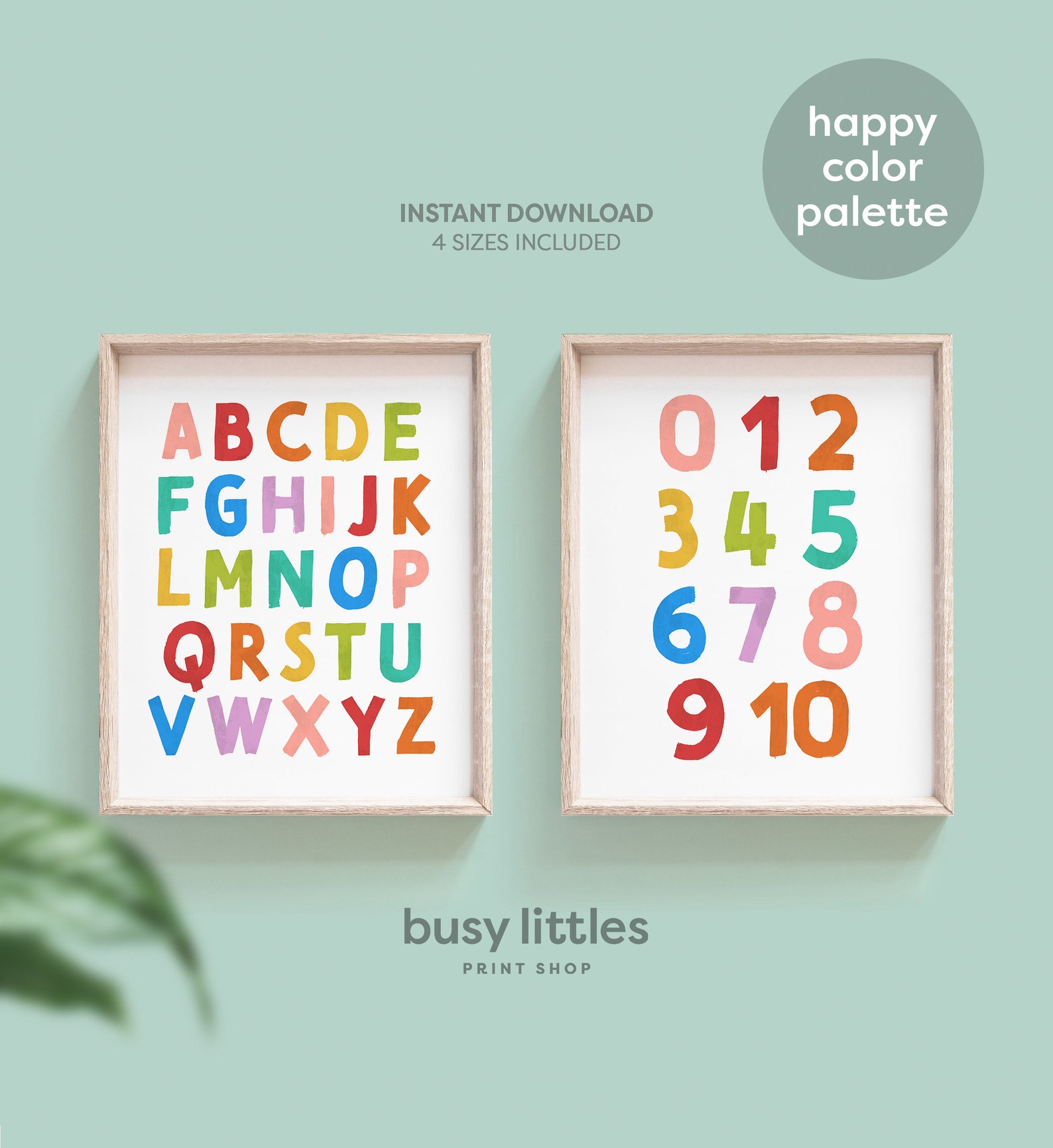 Rainbow Alphabet and Numbers Printable Nursery Art Nursery | Etsy
