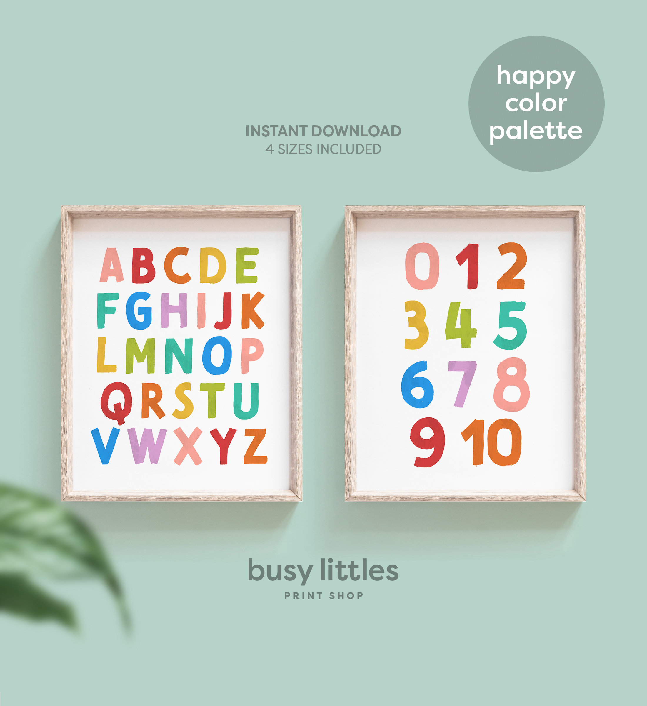 Rainbow Alphabet and Numbers Printable Nursery Art Nursery | Etsy
