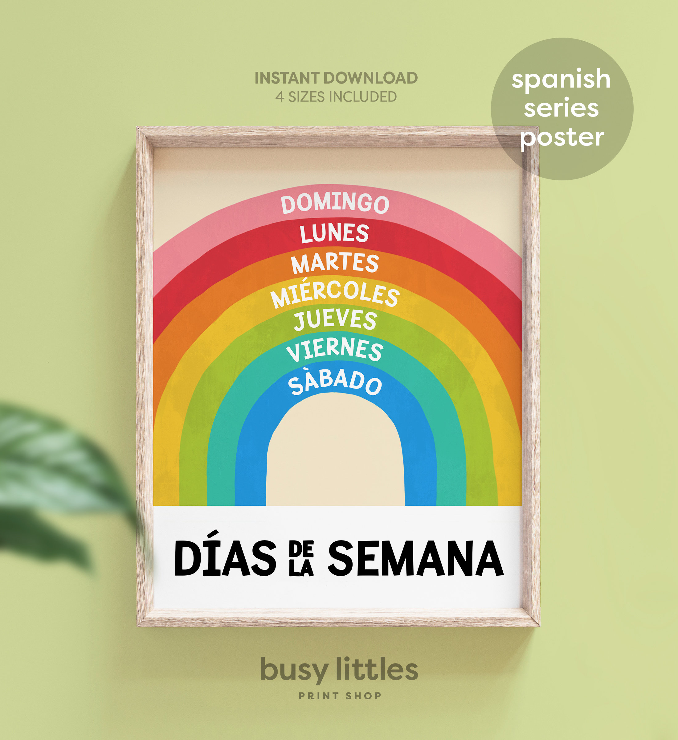 Spanish Days of the Week Educational Poster Learning Spanish | Etsy