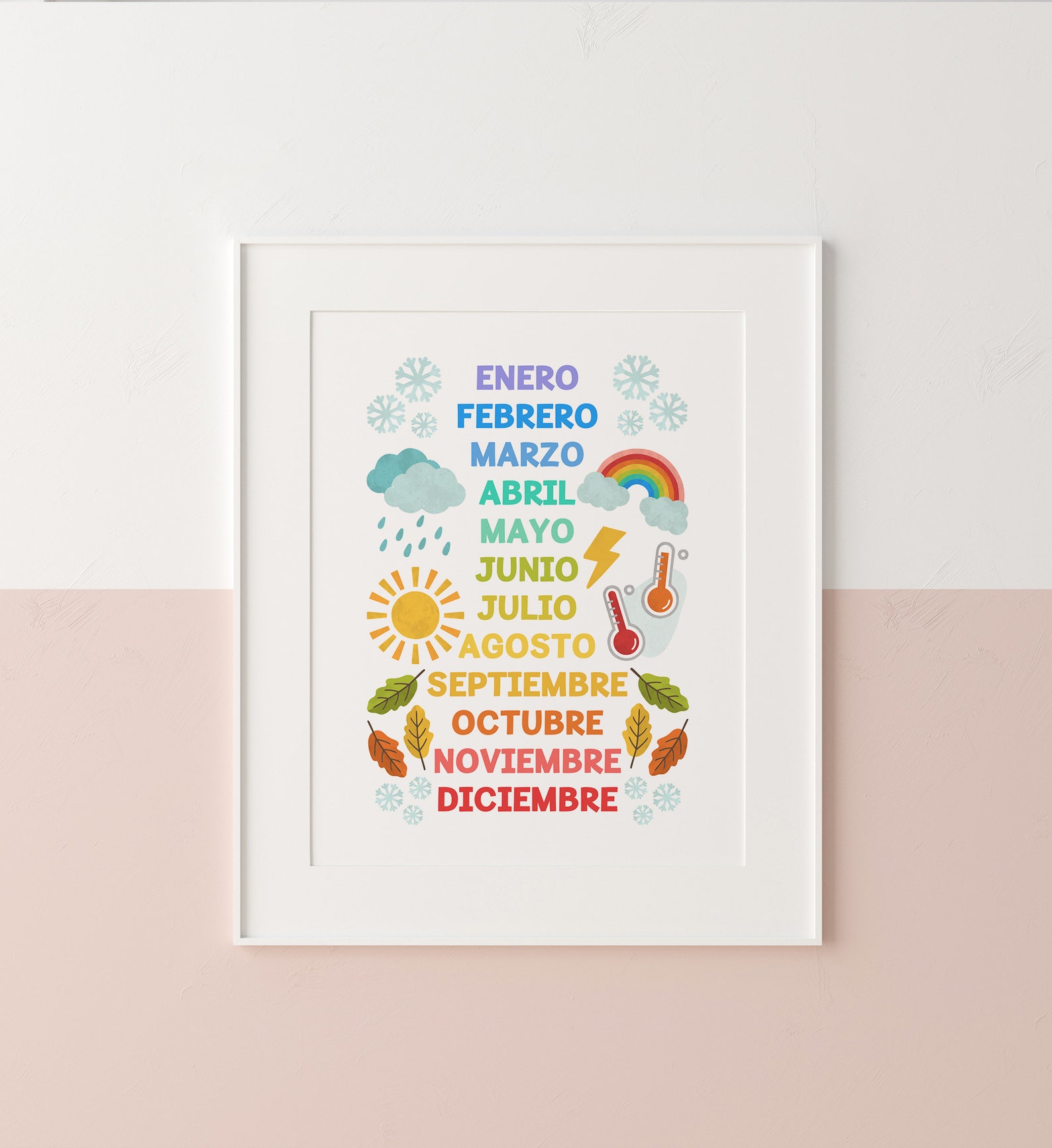 Spanish Months of the Year Educational Poster Learning - Etsy