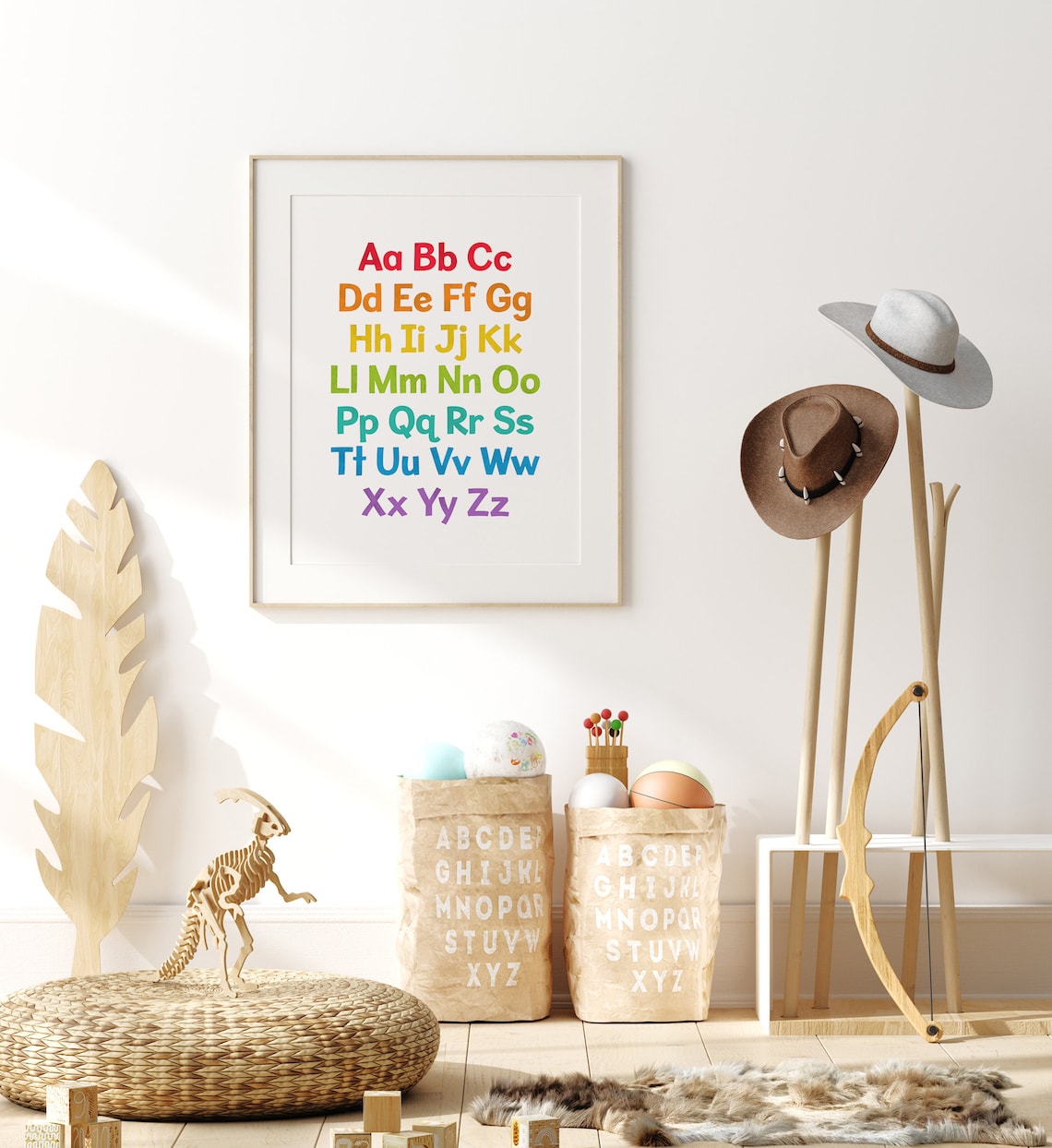 Rainbow Alphabet Printable Nursery Art Abc's Poster | Etsy