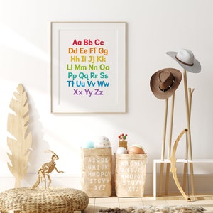Rainbow Alphabet Printable Nursery Art, Abc's Poster, Homeschool ...