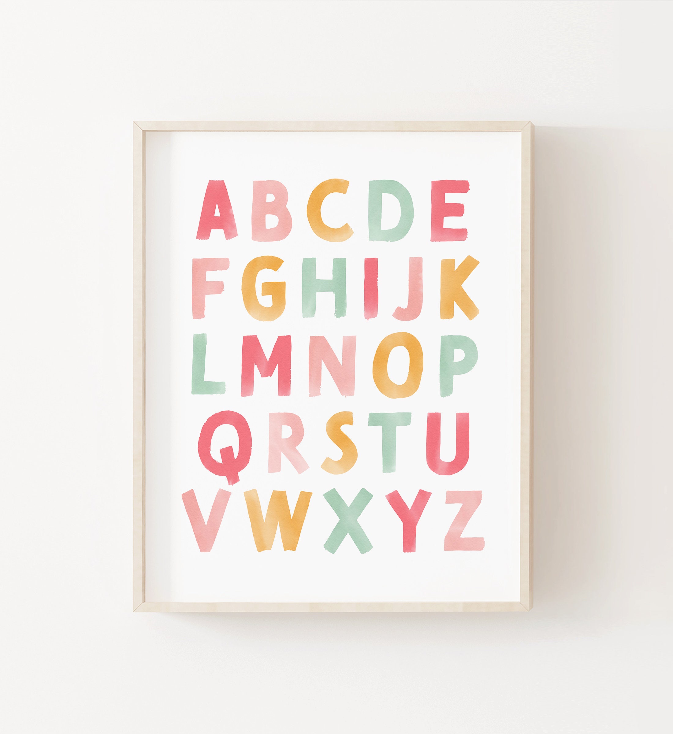 Watercolor Alphabet and Numbers Nursery Art Set Instant | Etsy