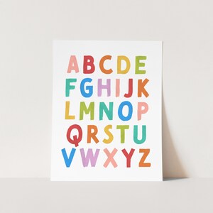 Rainbow Alphabet and Numbers Printable Nursery Art, Nursery Decor ...