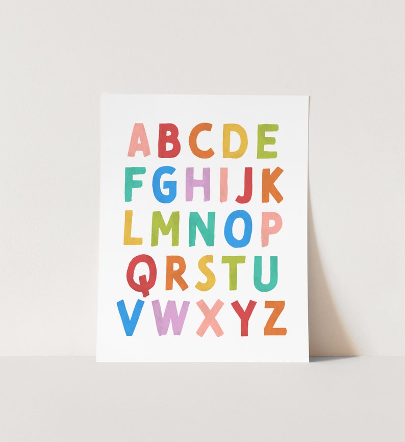 Rainbow Alphabet and Numbers Printable Nursery Art Nursery | Etsy
