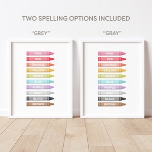 Pastel Colors Poster, Educational Poster, Crayon Homeschool Print ...