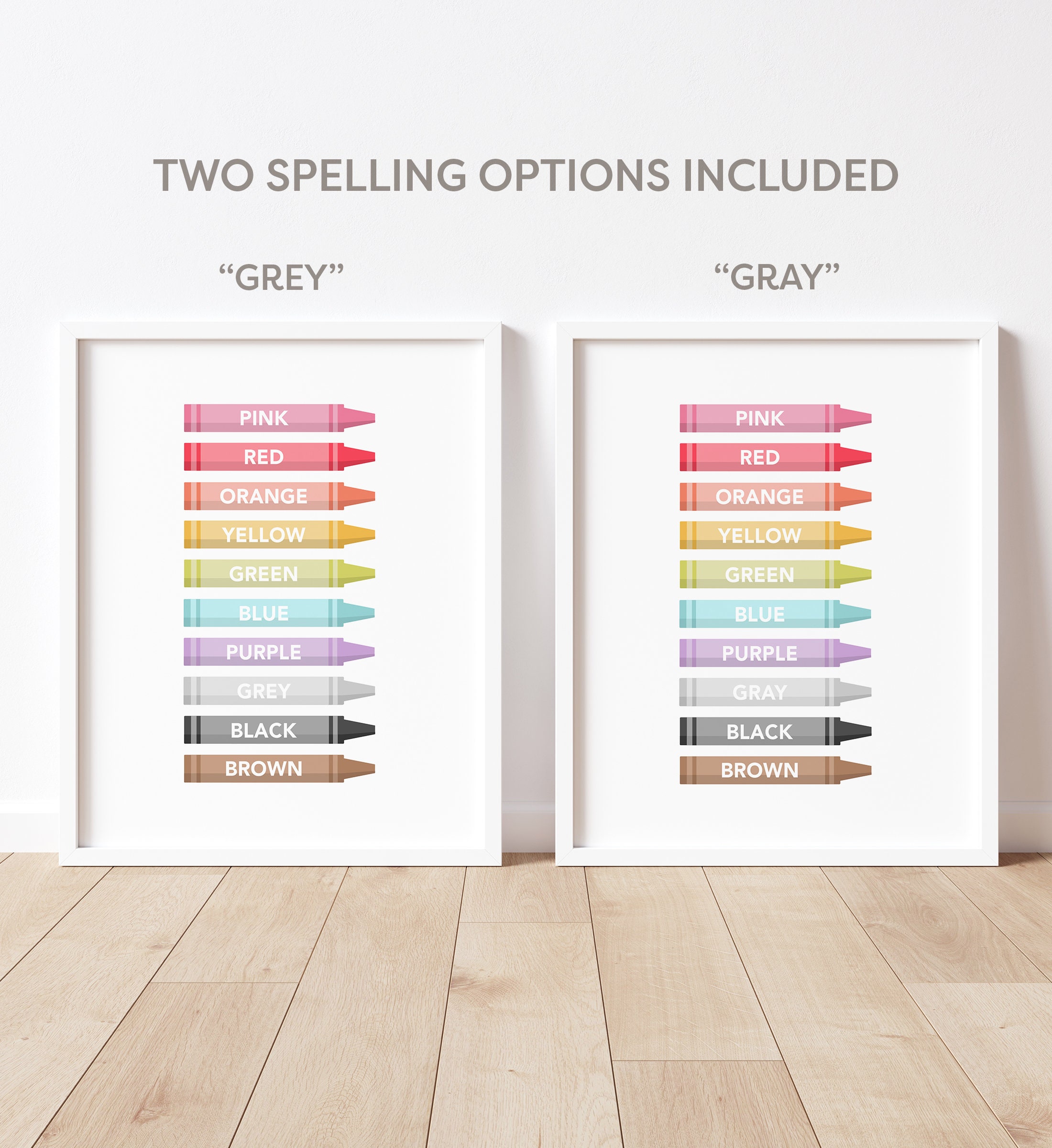 Cartel de colores pastel cartel educativo Crayon Homeschool - Etsy España