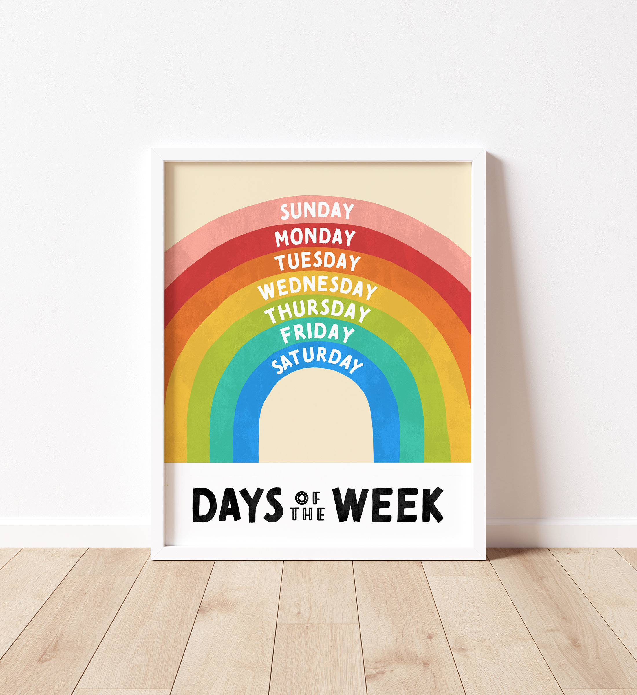 Rainbow Days of the Week Nursery Art Classroom Print | Etsy